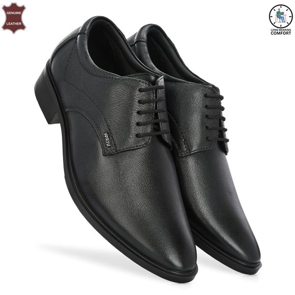 Black Genuine Leather Lace up Shoes | Men’s Pointed Toe Lace-up Shoes ...